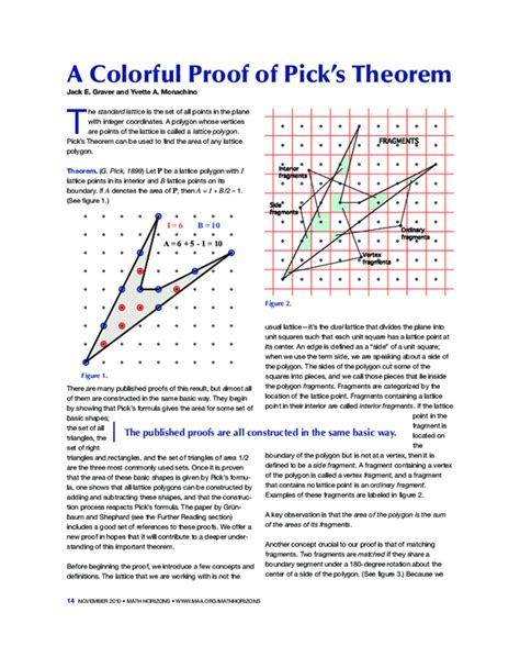 Pdf A Colorful Proof Of Picks Theorem