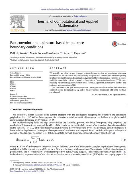 pdf fast convolution quadrature based impedance boundary conditions