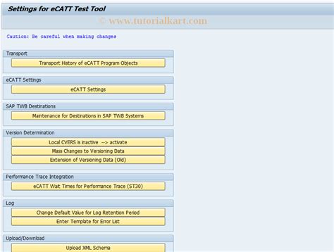 SECATT UTIL SAP Tcode ECATT Utilities