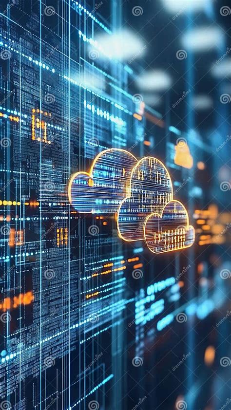 abstract digital data cloud with binary code effect in a vibrant tech