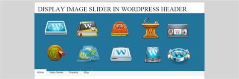 how to display an image slider in different wordpress header area s