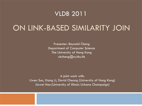 Ppt Efficient Ls Join Algorithms Using Idj For Link Based Similarity Joins Powerpoint