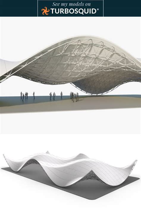 Sci Fi Wavy Truss Pavilion In 2024 Truss Structure Pavilion Architecture Architecture Model