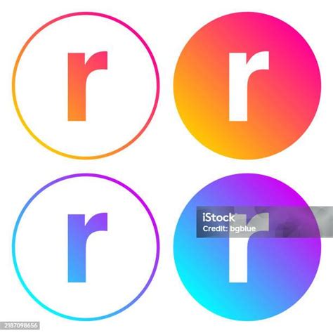 Letter R Round Icons With Color Gradients Stock Illustration Download