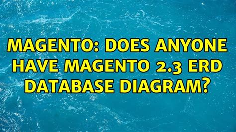 Magento Does Anyone Have Magento 23 Erd Database Diagram 2 Solutions Youtube