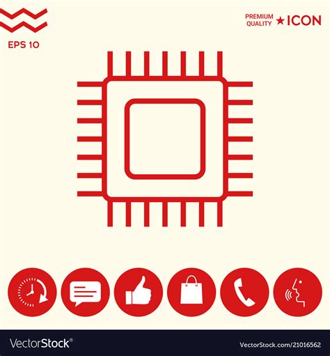 Cpu Symbol Icon Royalty Free Vector Image Vectorstock