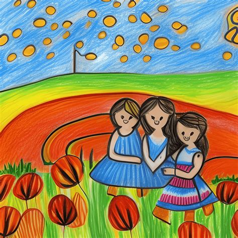 نقاشی برای روز دختر کودکانه، فانتزی و ساده مینویسم