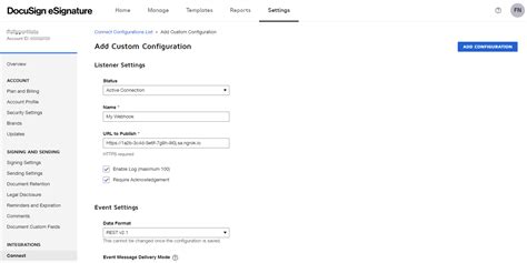 Docusign Webhooks Ngrok Documentation