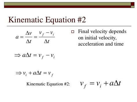 Final Velocity Equation