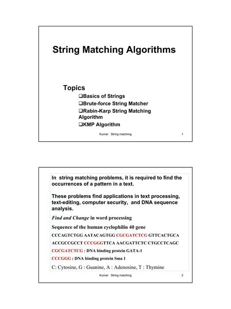 String Matching Algorithms Crystal