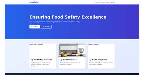 Food Safety Website Free React Tailwind Component
