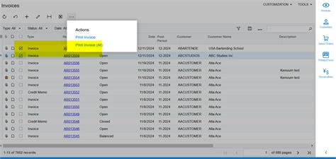 printing multiple invoices from customer details community