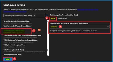 Enable Or Disable Task Manager End Process Policy In MS Edge Browser Using M Admin Center