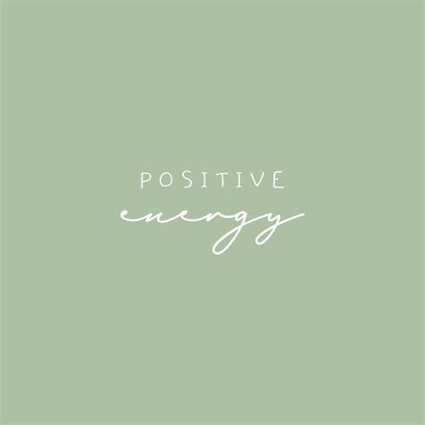 Positive Energy Wall Art Green Inspirational Quote