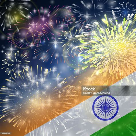 인도 배경 아쇼카 차크라 불꽃놀이 공화국 또는 독립 기념일 15에 대한 스톡 벡터 아트 및 기타 이미지 15 1월 Ashoka Chakra Istock