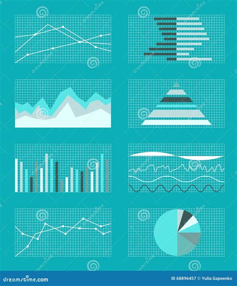 Set Of Graphs And Charts Data Statistic Informative Stock Vector