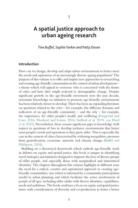 Pdf A Spatial Justice Approach To Urban Ageing Research