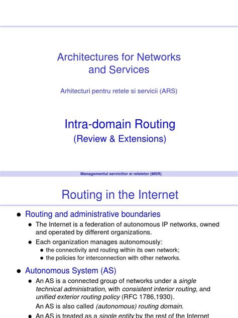 Intra Domain Routing Pdf Routing Computer Architecture