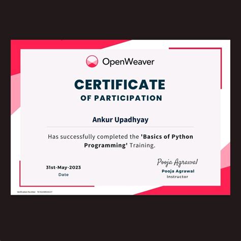 Ankur Upadhyay On Linkedin Completed The Certificate Course Of Python