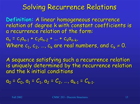 Recurrence Relations For Discrete Mathematics Ppt