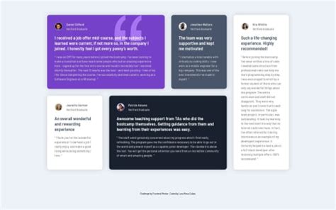 Frontend Mentor Testimonials Grid Section Solution Coding Challenge Solution