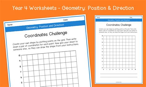 Year 4 Coordinates Challenge Worksheets Ks2 Geometry Position And Direction Primary Maths