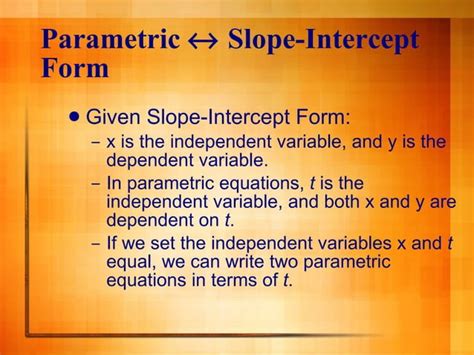 Pc8 6 Parametric Equations Ppt Physics Science