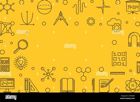 Science Technology Engineering And Math Yellow Horizontal Frame Vector Stem Concept