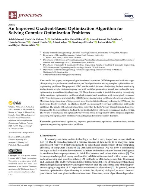 An Improved Gradient Based Optimization Pdf Mathematical