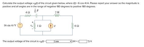 Solved Calculate The Output Voltage Volt Of The Circuit