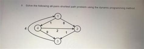 Solved 3 Solve The Following All Pairs Shortest Path Problem
