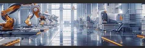 A Clean Efficient High Tech Manufacturing Plant With Robotic Arms And Automated Systems