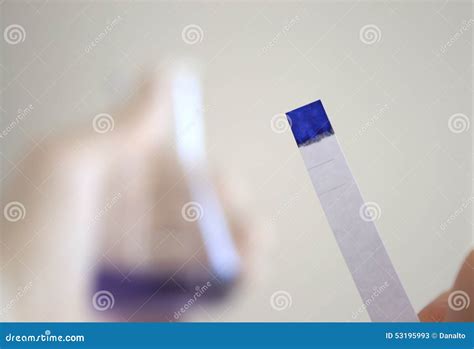 Test Strip For Water Analysis On Glass With Water Royalty Free Stock Image