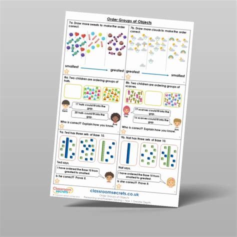 year 1 order groups of objects reasoning and problem solving resource