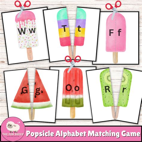 Popsicle Alphabet Matching Game Popsicle Letter Matching Preschool