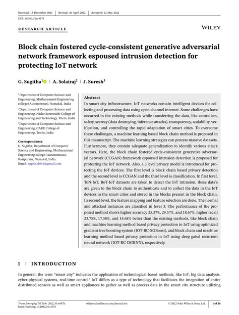 Block Chain Fostered Cycle‐consistent Generative Adversarial Network Framework Espoused