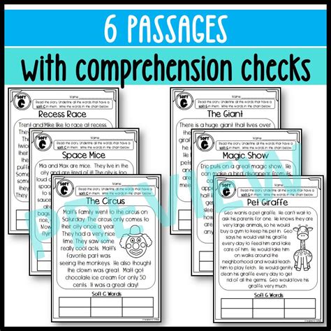 Soft C And Soft G Passages With Comprehension Questions Reading Passages For 1st Grade And 2nd