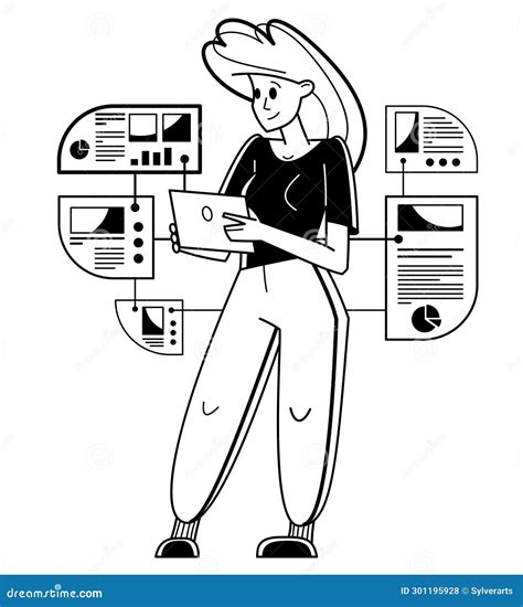 Data Systematization Collecting And Analyzing Information Woman Intellectual Worker Making