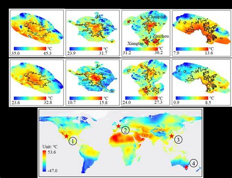 Spatial Pattern Of Estimated Ta In Five Representative Cities On Day