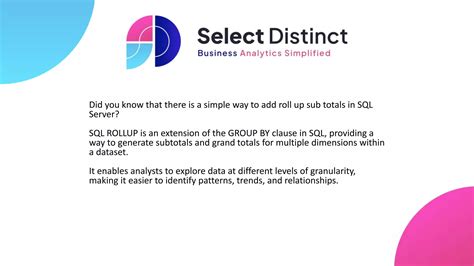 Group By Rollup In Sql Server Pptx