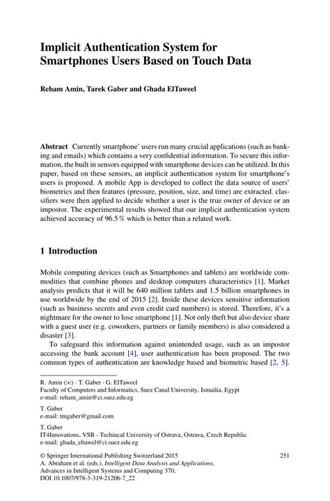 Pdf Implicit Authentication System For Smartphones Users Based On