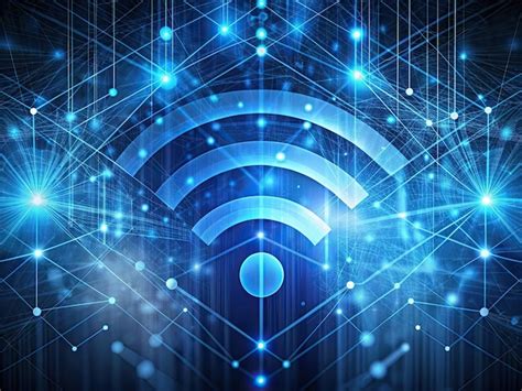 Abstract Data Background Of Wireless Network And Link With Wifi Symbol Premium Ai Generated Image