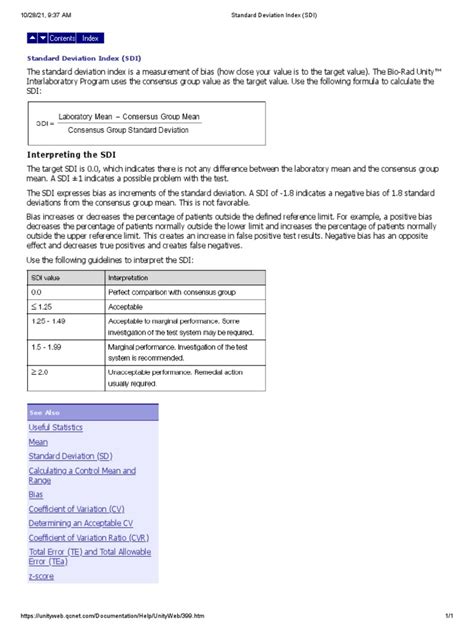 Standard Deviation Index Sdi Pdf