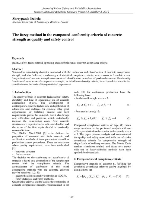pdf the fuzzy method in the compound conformity criteria of concrete
