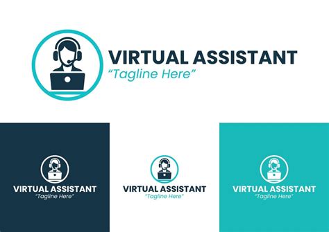 Logo Des Virtuellen Assistenten Premium Vektor