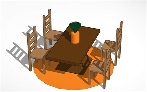 3d Design Copy Of Table And Chairs Tinkercad