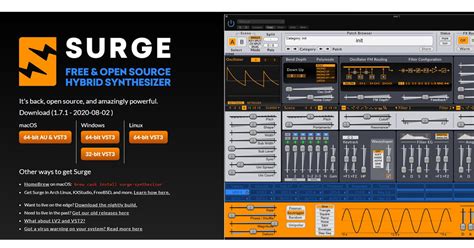 Surge Synthesizer X64 X86 Vst Au Win Mac Linux [gratis] Audiomusica