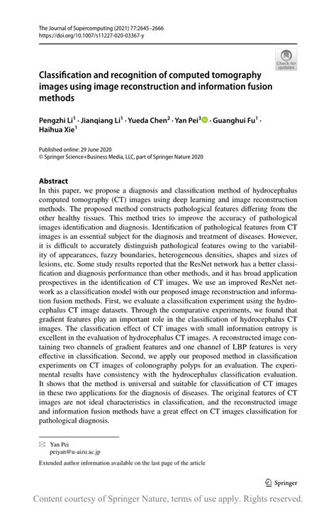 classification and recognition of computed tomography images using