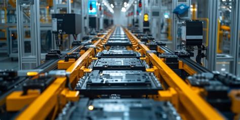 Premium Photo Closeup Of Assembly Line Producing Electric Vehicle Battery Cells In Mass