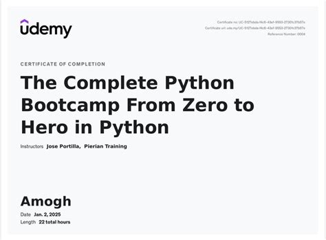 Finished Python Bootcamp By Jose Portilla On Udemy Amogh Ms Posted On The Topic Linkedin